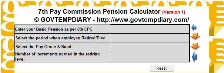 7th Pay Commission Pension Calculator In Excel Govtempdiary