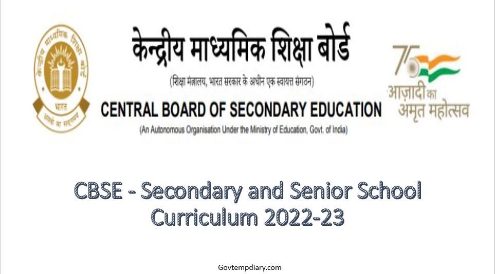 CBSE Secondary And Senior School Curriculum 2022 23 Govtempdiary