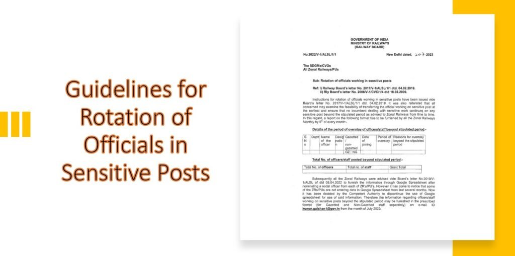 Guidelines for Rotation of Officials in Sensitive Posts – Govtempdiary Guidelines for Rotation of Officials in Sensitive Posts – Govtempdiary